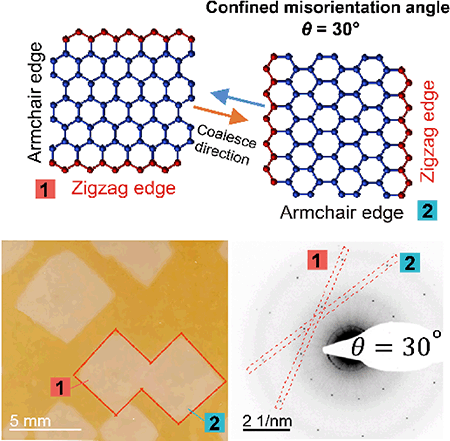 Rapid growth of angle-confined large-domain graphene bicrystals ...