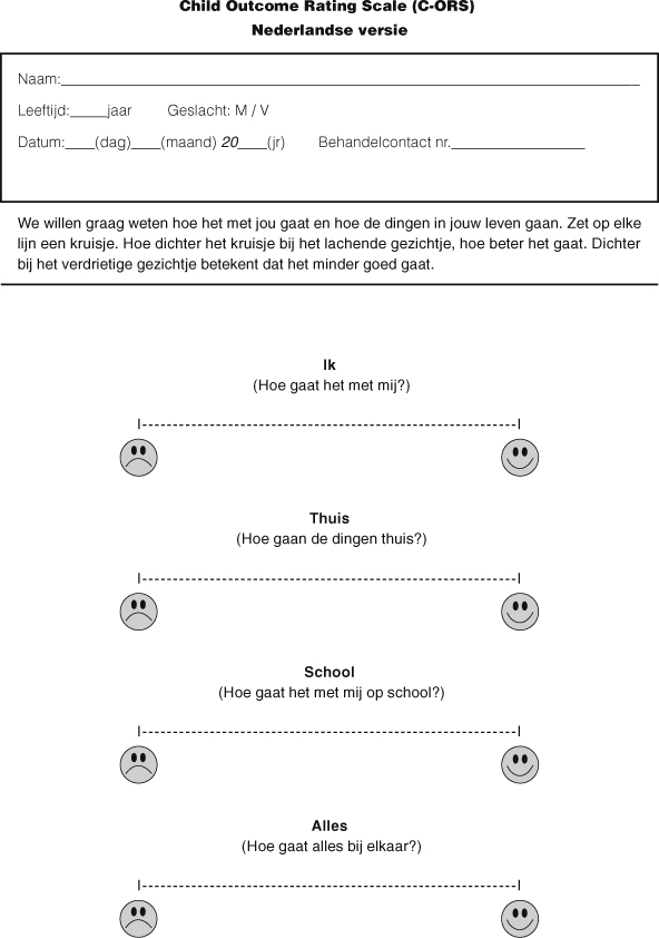 De Child outcome rating scale (C-ORS) en de Child session rating scale ...