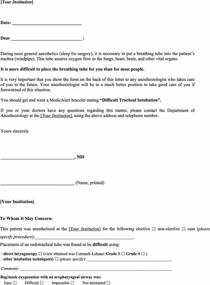 The difficult airway with recommendations for management – Part 1 ...