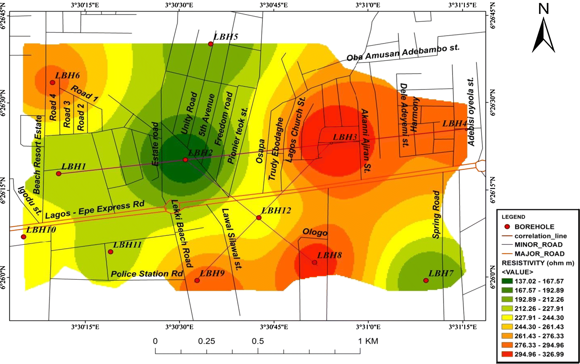 Borehole depth determination to freshwater and well design using ...