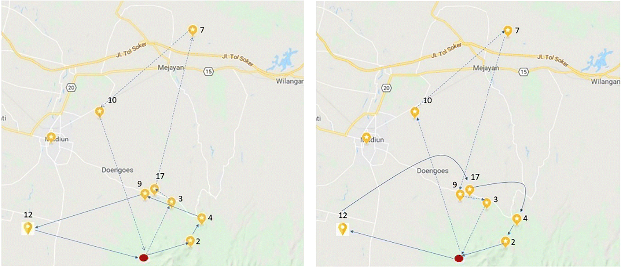 Solving multi-objective team orienteering problem with time windows using adjustment iterated ...