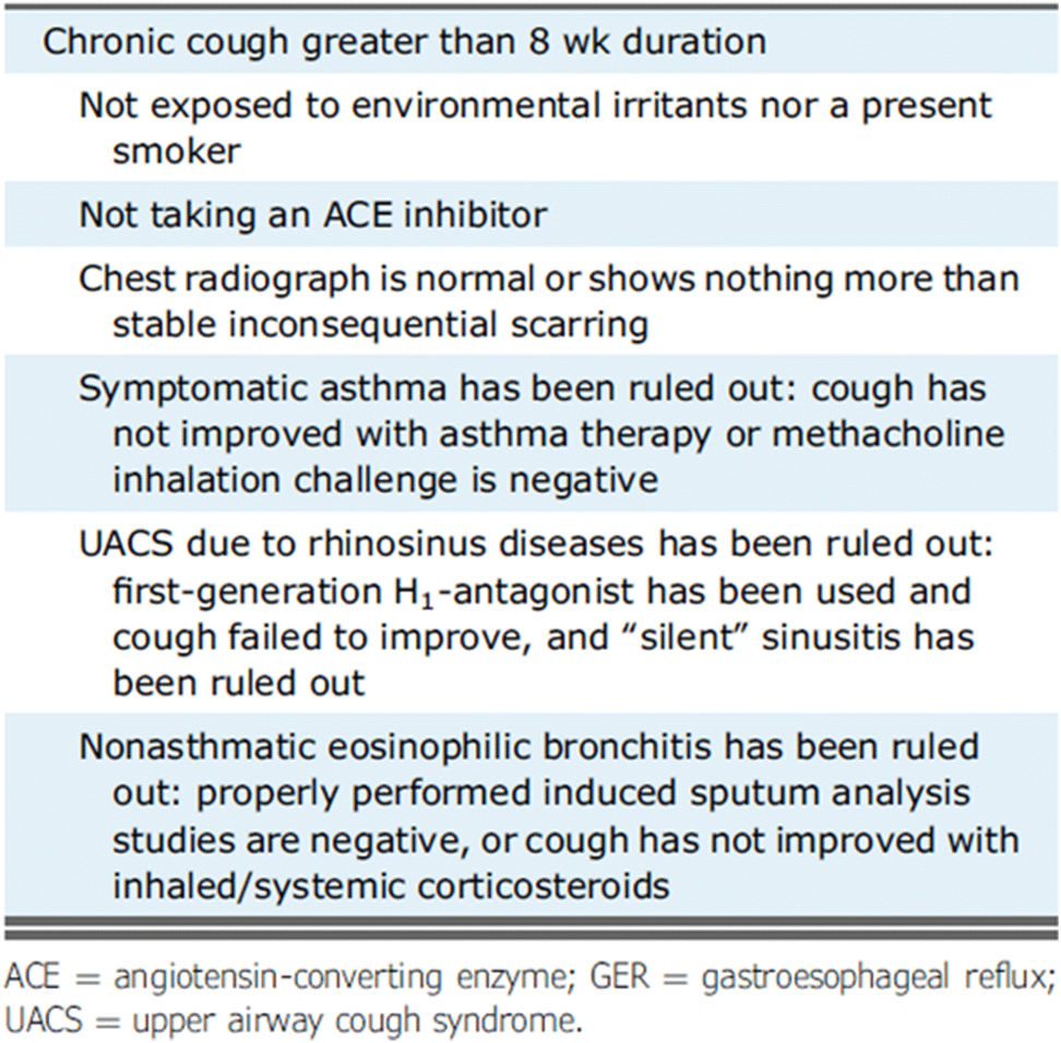 Chronic Cough in Adults: Make the Diagnosis and Make a Difference ...