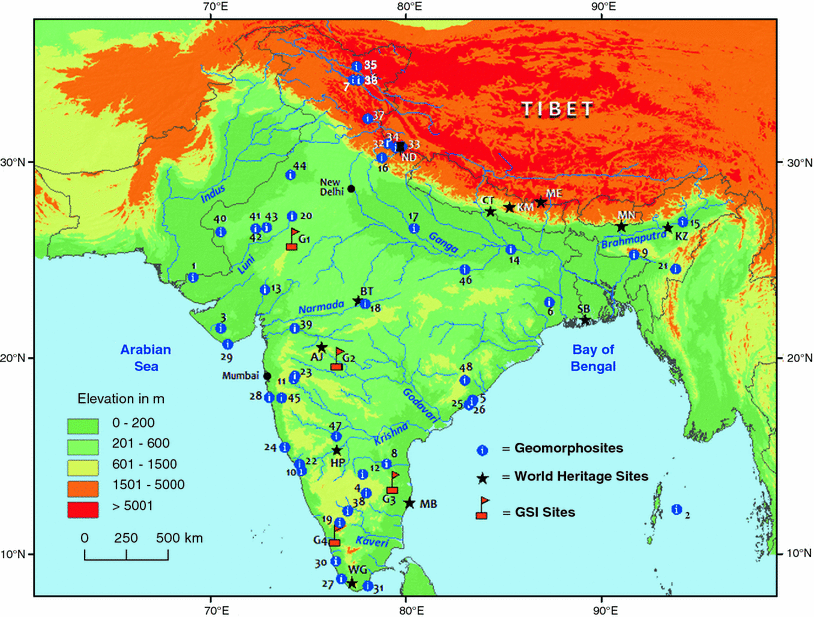 Geomorphosites and Geoheritage Sites in India | SpringerLink