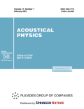 Acoustics - Recent articles and discoveries | Springer Nature Link
