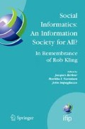 Social Informatics: Principles, Theory, and Practice | SpringerLink