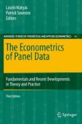 Spatial Panel Econometrics | SpringerLink