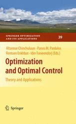 Optimization and Optimal Control: Theory and Applications | SpringerLink