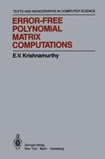 Error-Free Polynomial Matrix Computations | SpringerLink