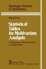 Statistical Tables for Multivariate Analysis: A Handbook with ...