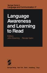 Language Awareness and Learning to Read | Springer Nature Link ...