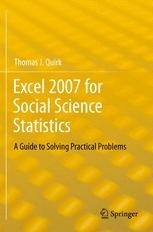 Excel 2007 for Social Science Statistics: A Guide to Solving Practical Problems | SpringerLink