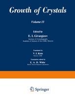 Growth of Crystals: Volume 13 | SpringerLink