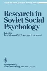 Research in Soviet Social Psychology | SpringerLink