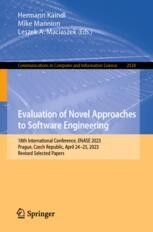 Evaluation of Novel Approaches to Software Engineering: 18th International Conference, ENASE ...
