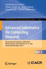 Advanced Informatics for Computing Research: 6th International Conference, ICAICR 2023, Rohtak ...