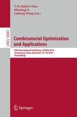 Combinatorial Optimization and Applications: 10th International ...