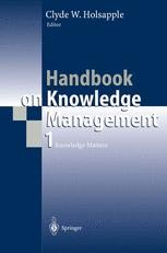 Handbook on Knowledge Management 1: Knowledge Matters | SpringerLink
