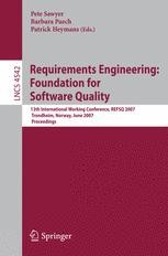 Requirements Engineering: Foundation for Software Quality: 13th ...