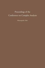 Proceedings of the Conference on Complex Analysis | Springer Nature Link (formerly SpringerLink)