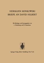 Hermann Minkowski Briefe an David Hilbert | Springer Nature Link ...