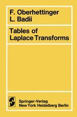 Tables of Laplace Transforms | SpringerLink