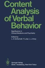 Content Analysis of Verbal Behavior: Significance in Clinical Medicine ...