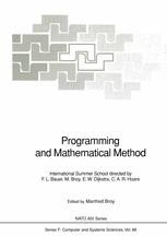 Programming and Mathematical Method: International Summer School ...