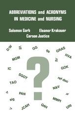 Abbreviations and Acronyms in Medicine and Nursing | SpringerLink
