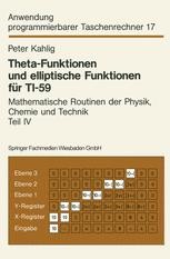 Theta-Funktionen und elliptische Funktionen für TI-59: Mathematische ...