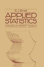 Applied Statistics: A Handbook of BMDP™ Analyses | Springer Nature Link ...