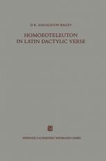 Homoeoteleuton in Latin dactylic verse | SpringerLink