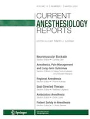 Home | Current Anesthesiology Reports