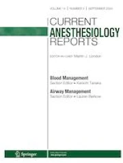 Home | Current Anesthesiology Reports
