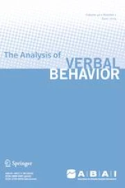 Home | The Analysis of Verbal Behavior | Springer Nature Link