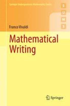 Mathematical Writing | SpringerLink