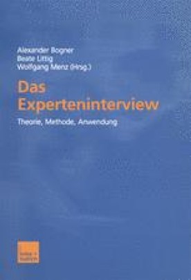 Das theoriegenerierende Experteninterview | SpringerLink