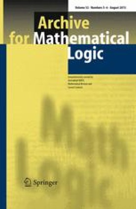 Archive for Mathematical Logic | Volumes and issues