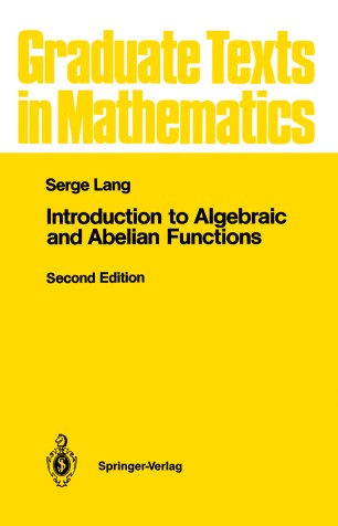 Introduction to Algebraic and Abelian Functions | SpringerLink