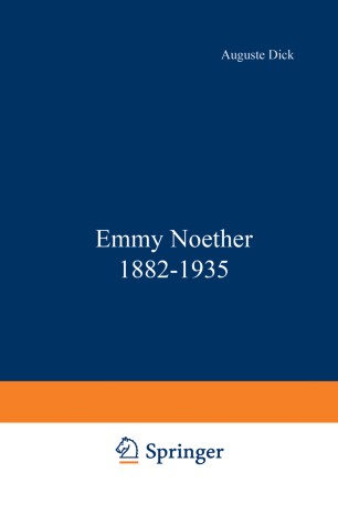 Emmy Noether 1882–1935 | SpringerLink