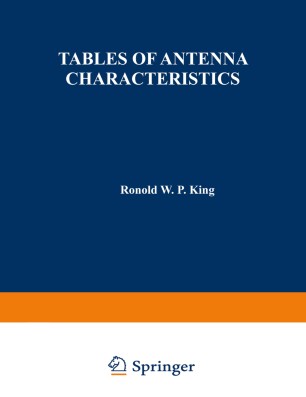Tables Of Antenna Characteristics | SpringerLink