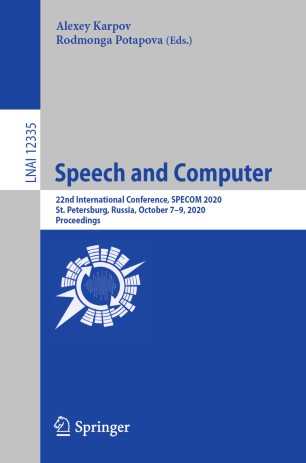 Speech and Computer | SpringerLink