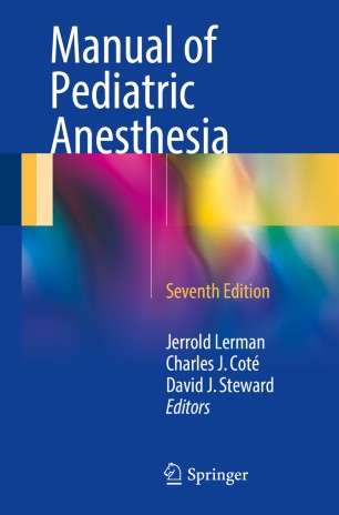 Manual of Pediatric Anesthesia | SpringerLink