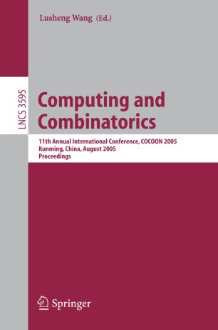 Computing and Combinatorics | SpringerLink