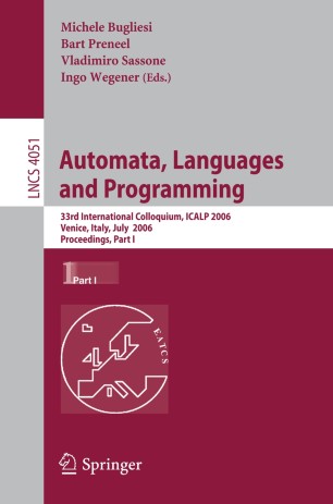 Automata, Languages and Programming | SpringerLink