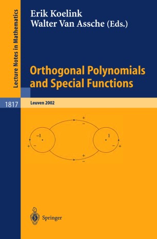 Orthogonal Polynomials and Special Functions | SpringerLink