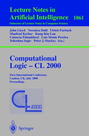 Computational Logic — CL 2000 | SpringerLink