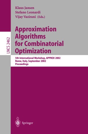 Approximation Algorithms for Combinatorial Optimization | SpringerLink