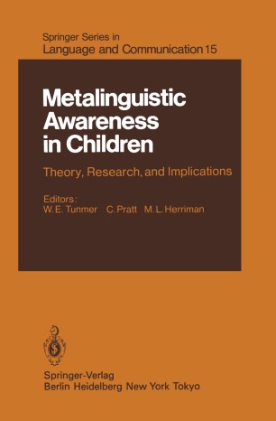 Metalinguistic Awareness in Children | SpringerLink