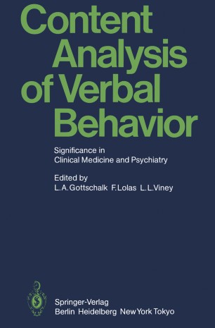 Content Analysis of Verbal Behavior | SpringerLink