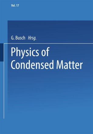 Physics of Condensed Matter | SpringerLink
